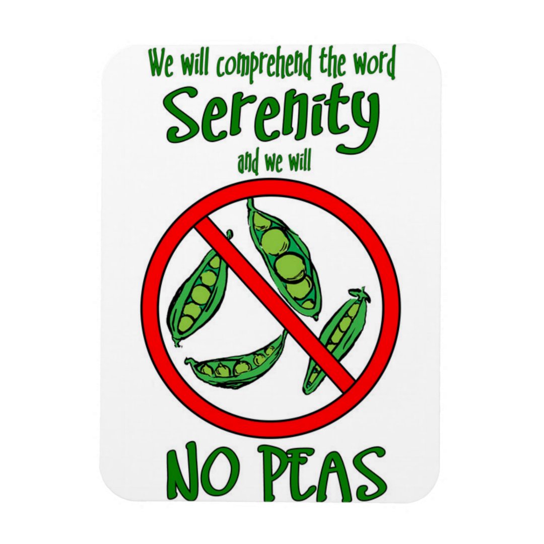 AA 12 Steps “No Peas” Magnet | Zazzle