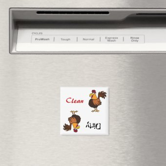 AA- Funky Rooster Dishwasher Magnet | Zazzle