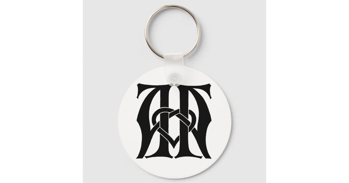 AA Monogram Keychain | Zazzle