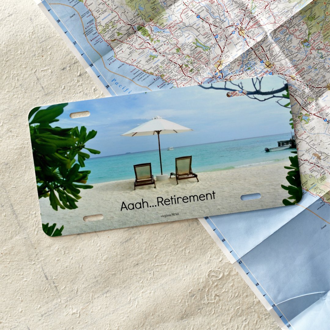 Aaah...retirement License Plate | Zazzle