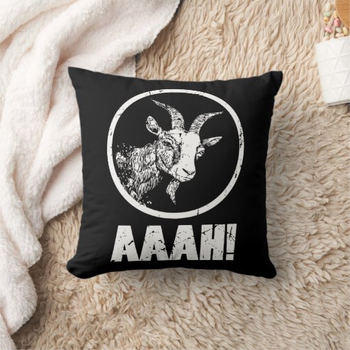 Aaah! Screaming Goat Farm Animal Throw Pillow | Zazzle
