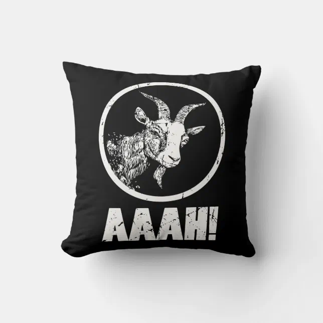 Aaah! Screaming Goat Farm Animal Throw Pillow | Zazzle
