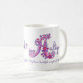 Aaliyah name meaning decorative A monogram mug | Zazzle