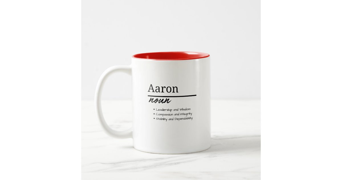 Aaron, Boy Personalized Name Definition Two-Tone Coffee Mug | Zazzle