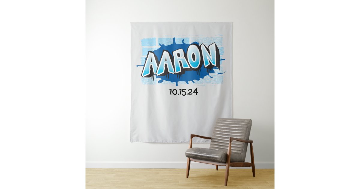 Aaron Your Graffiti Name Backdrop Photo-Op | Zazzle