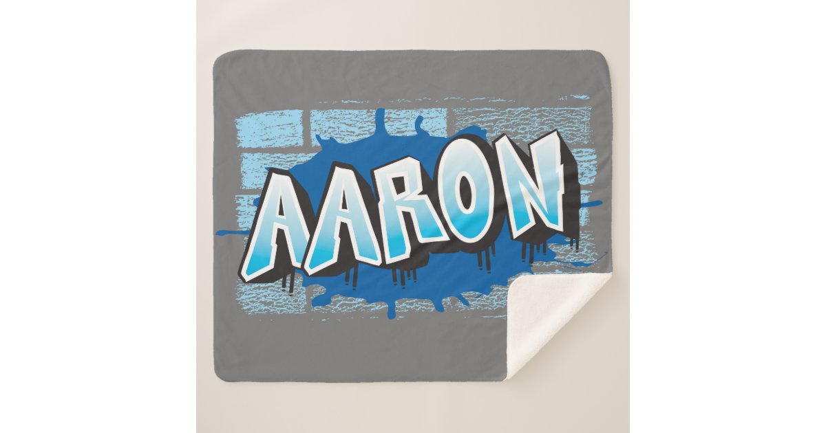 Aaron Your Graffiti Name Background Brick Wall She Sherpa Blanket | Zazzle