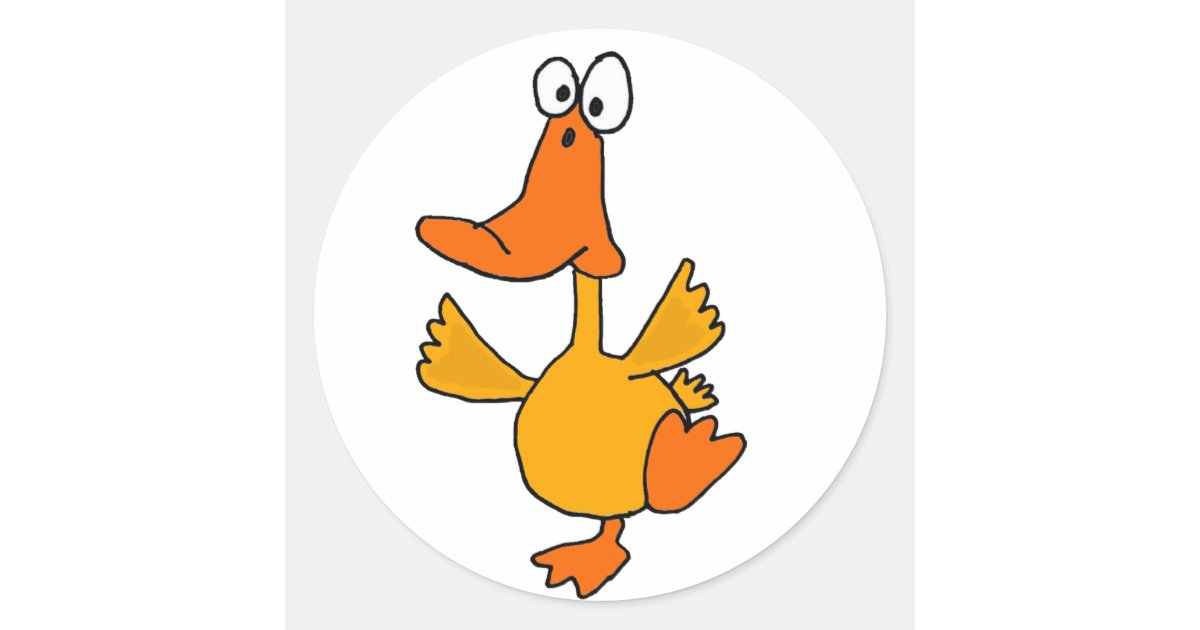 AB- Dancing Duck Cartoon Stickers | Zazzle