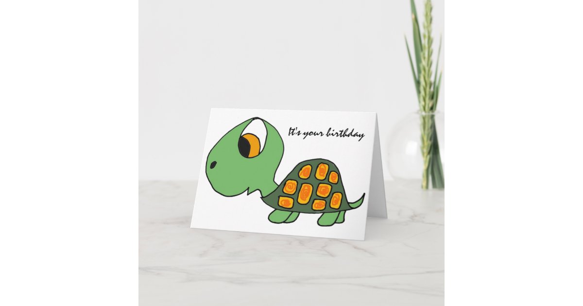 AB- Funny Turtle Birthday Card | Zazzle