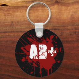 AB positive Blood Type Donation Vampire Zombie Keychain | Zazzle