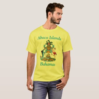 Abaco Islands, Bahamas with Coat of Arms T-Shirt | Zazzle
