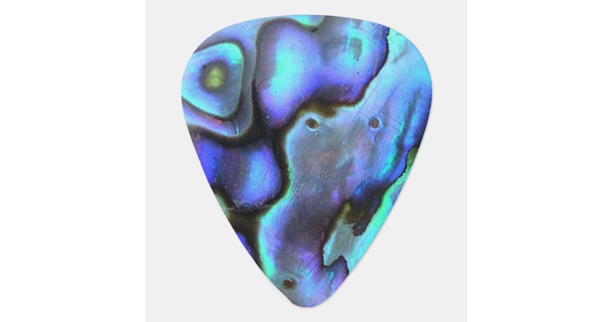 Abalone Pattern Blue Guitar Pick | Zazzle