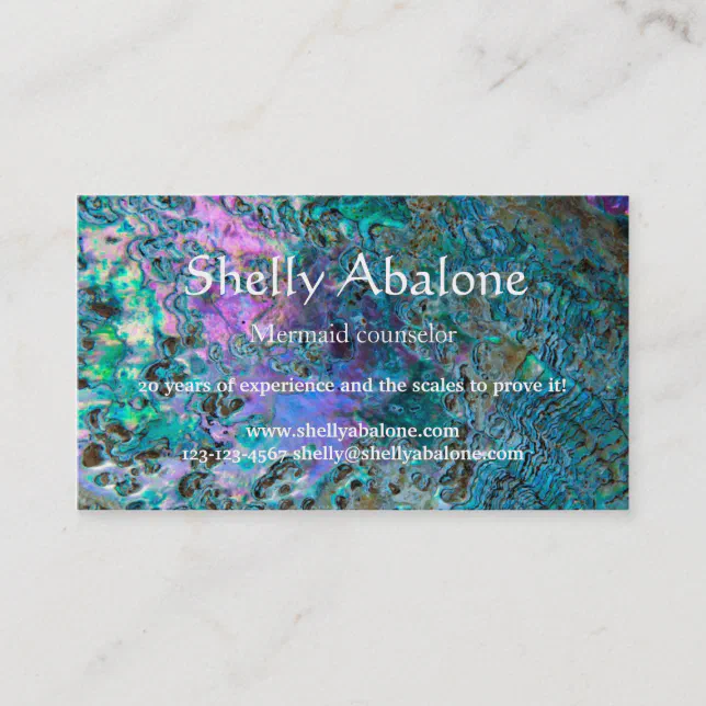 Abalone sea shell background design 3 business card | Zazzle