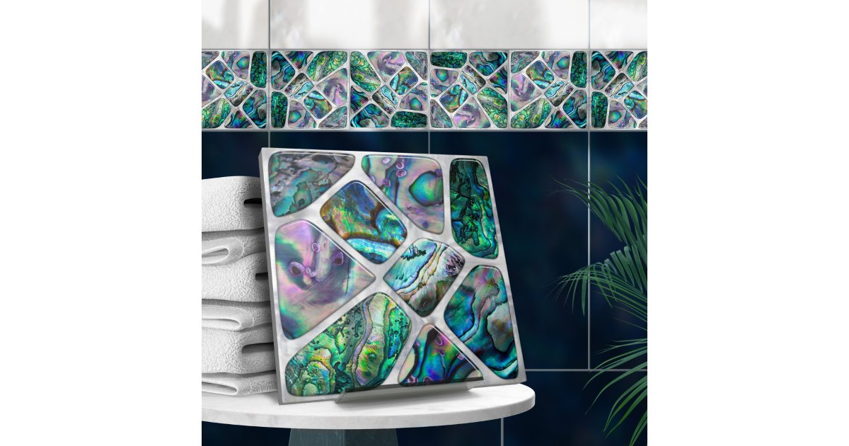 Abalone Shell Texture - Cells Collage N14 Ceramic Tile | Zazzle