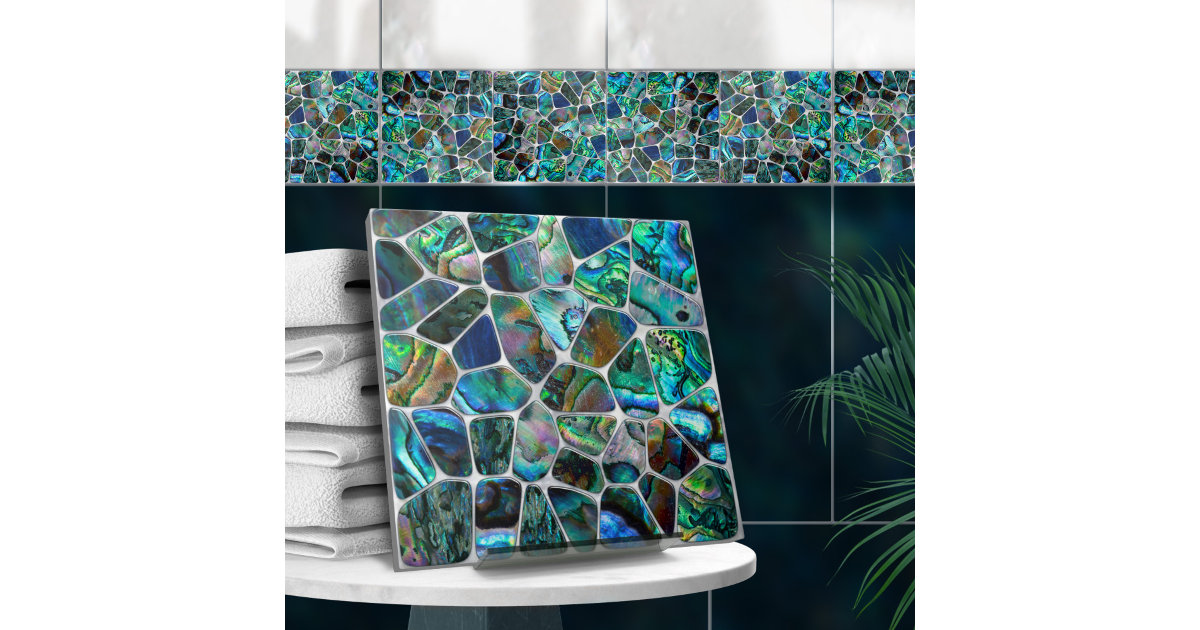 Abalone Shell Texture - Cells Collage N15 Ceramic Tile | Zazzle
