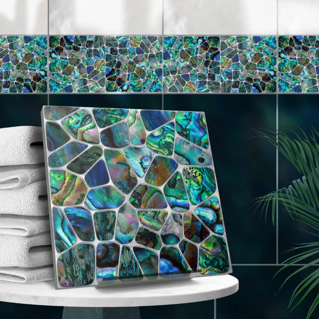 Abalone Shell Texture - Cells Collage N15 Ceramic Tile | Zazzle