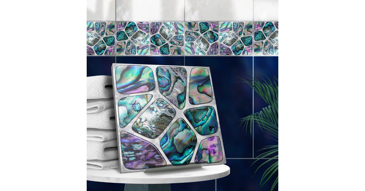 Abalone Shell Texture - Cells Collage N3 Ceramic Tile | Zazzle