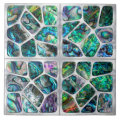 Abalone Shell Texture - Cells Collage N5 Ceramic Tile | Zazzle