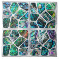 Abalone Shell Texture - Cells Collage N6 Ceramic Tile | Zazzle