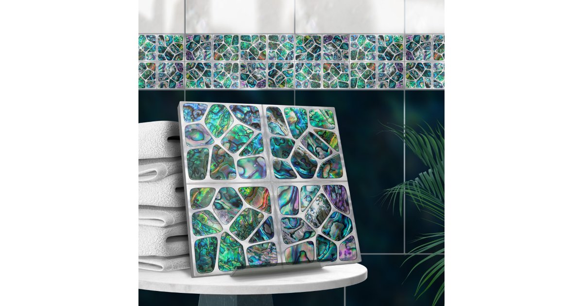 Abalone Shell Texture - Cells Collage N6 Ceramic Tile | Zazzle
