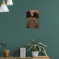 Abandoned Empty Railroad Train Tracks Sepia Photo Poster | Zazzle