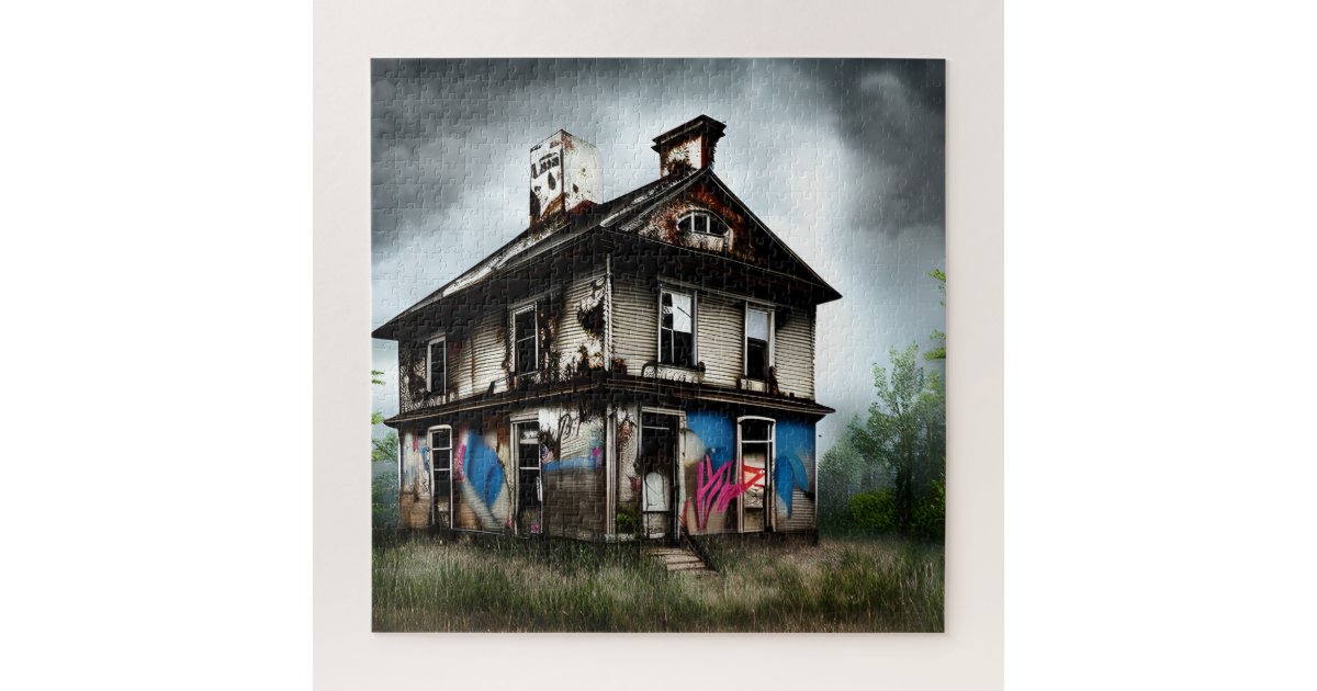 Abandoned Old House Spray Paint Graffiti Jigsaw Puzzle | Zazzle