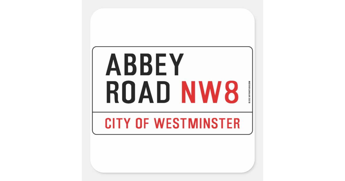 Abbey Road Street Sign Square Sticker | Zazzle