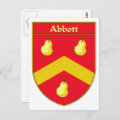 Abbott Coat of Arms/Family Crest Postcard | Zazzle
