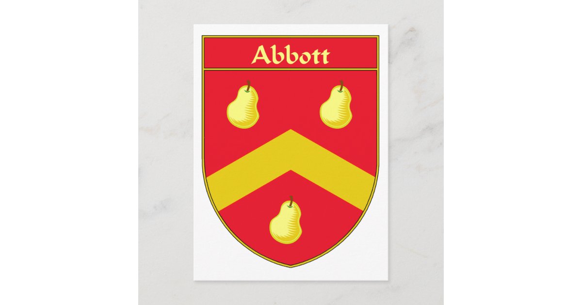 Abbott Coat of Arms/Family Crest Postcard | Zazzle