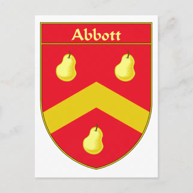 Abbott Coat of Arms/Family Crest Postcard | Zazzle