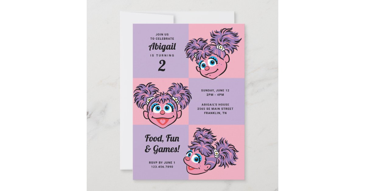 Abby Cadabby | Pink & Purple Girls Birthday Invitation | Zazzle