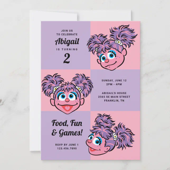 Abby Cadabby | Pink & Purple Girls Birthday Invitation | Zazzle