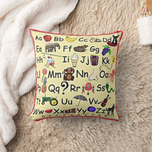ABC 123 Alphabet Numbers Learning Pillow Preschool | Zazzle