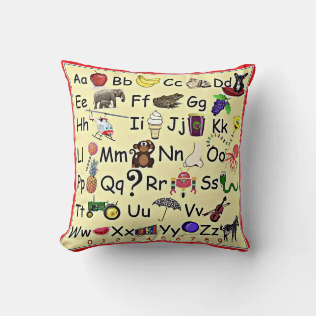 ABC 123 Alphabet Numbers Learning Pillow Preschool | Zazzle