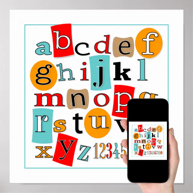 ABC 123 Child's Wall Art Decor Poster | Zazzle