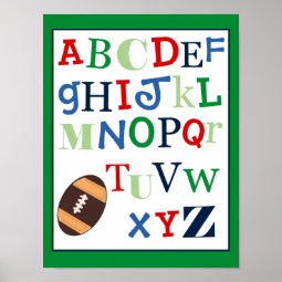 ABC Alphabet Art Print Football Sports Theme | Zazzle
