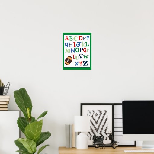 ABC Alphabet Art Print Football Sports Theme | Zazzle