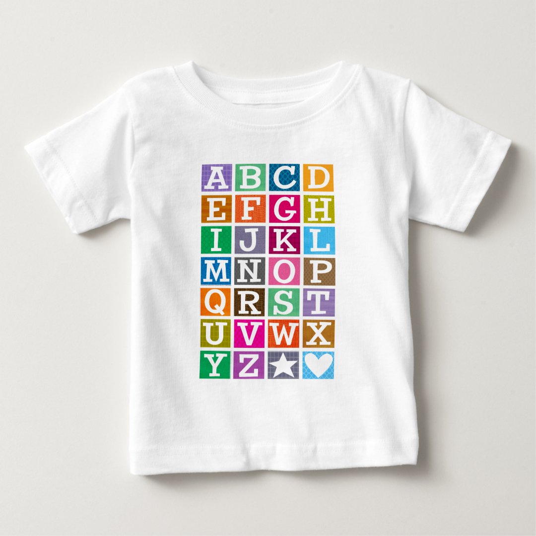 ABC Alphabet Baby T-Shirt | Zazzle