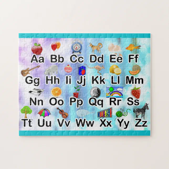 ABC Alphabet Illustration Family Kids Jigsaw Puzzle | Zazzle