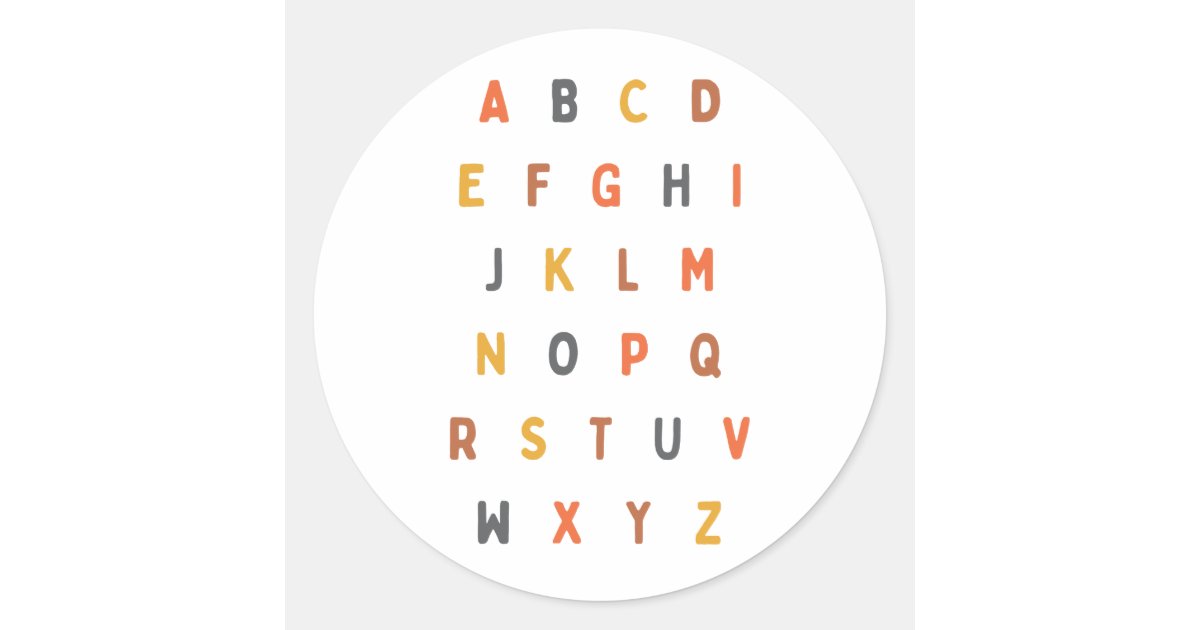 abc alphabet letters A-Z Stickers Labels | Zazzle