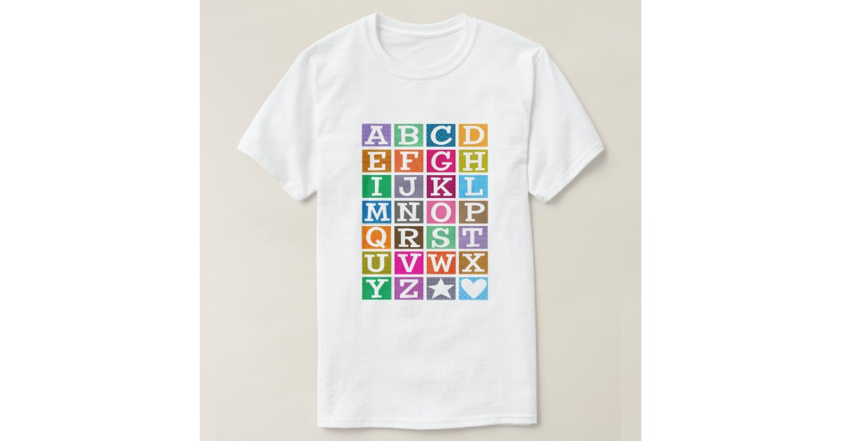 ABC Alphabet T-Shirt | Zazzle