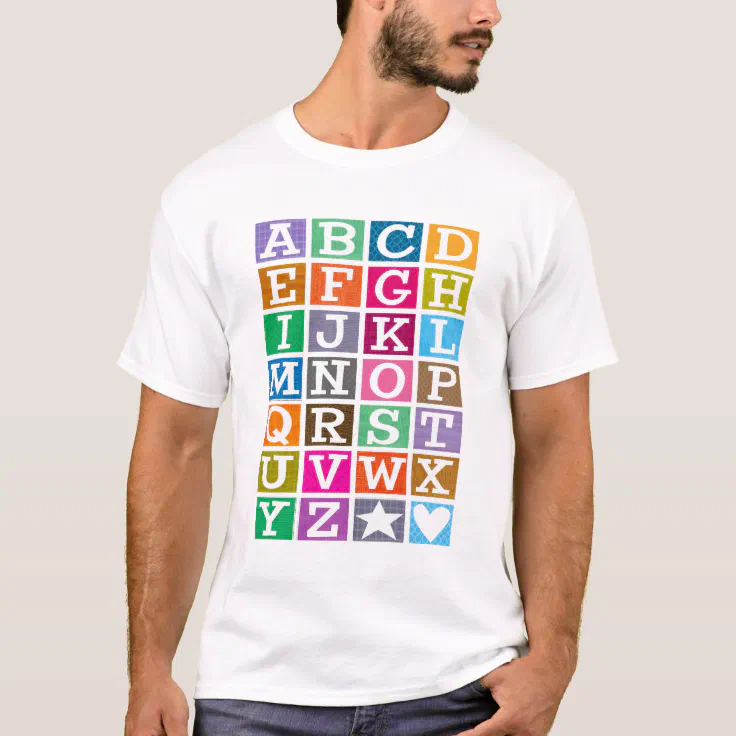 ABC Alphabet T-Shirt | Zazzle