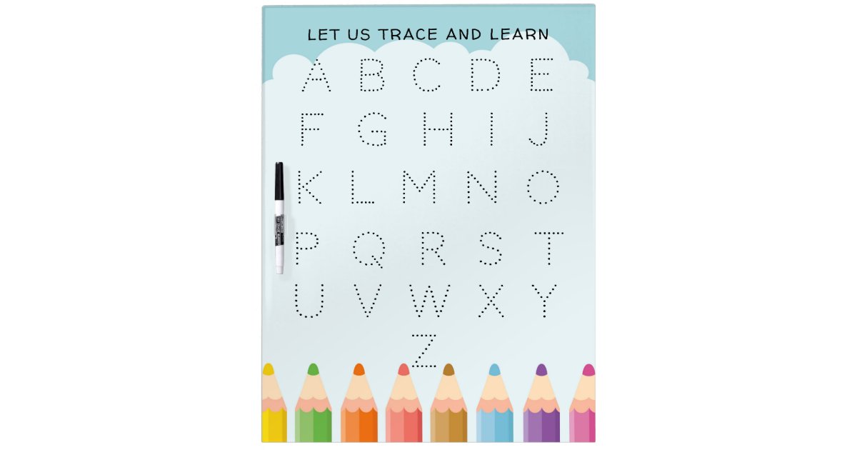 ABC Alphabet tracing educational gift for kids Dry Erase Board | Zazzle
