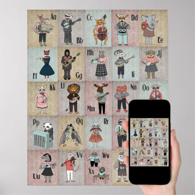 ABC Animal Alphabet Band Poster | Zazzle