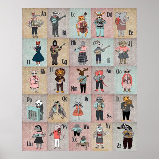 ABC Animal Alphabet Band Poster | Zazzle.com