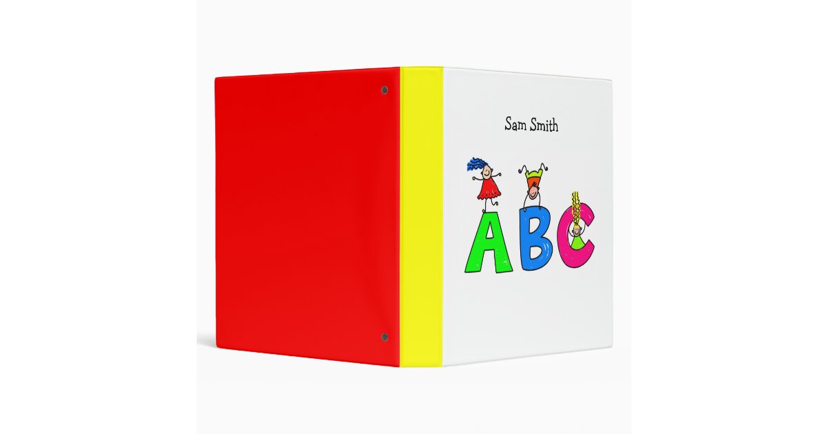 Abc Binder - Your Childs Name | Zazzle