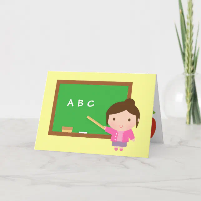 ABC Chalkboard, Thank You, Teacher Appreciation Thank You Card | Zazzle