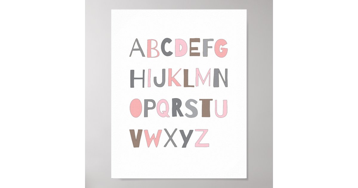 ABC Colorful Alphabet Nursery Art Decor | Girl | Zazzle