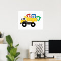 ABC Dump Truck Construction Trucks Poster | Zazzle