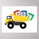 ABC Dump Truck Construction Trucks Poster | Zazzle