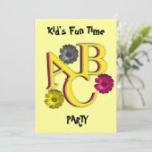 ABC Kid's Party Invitation | Zazzle